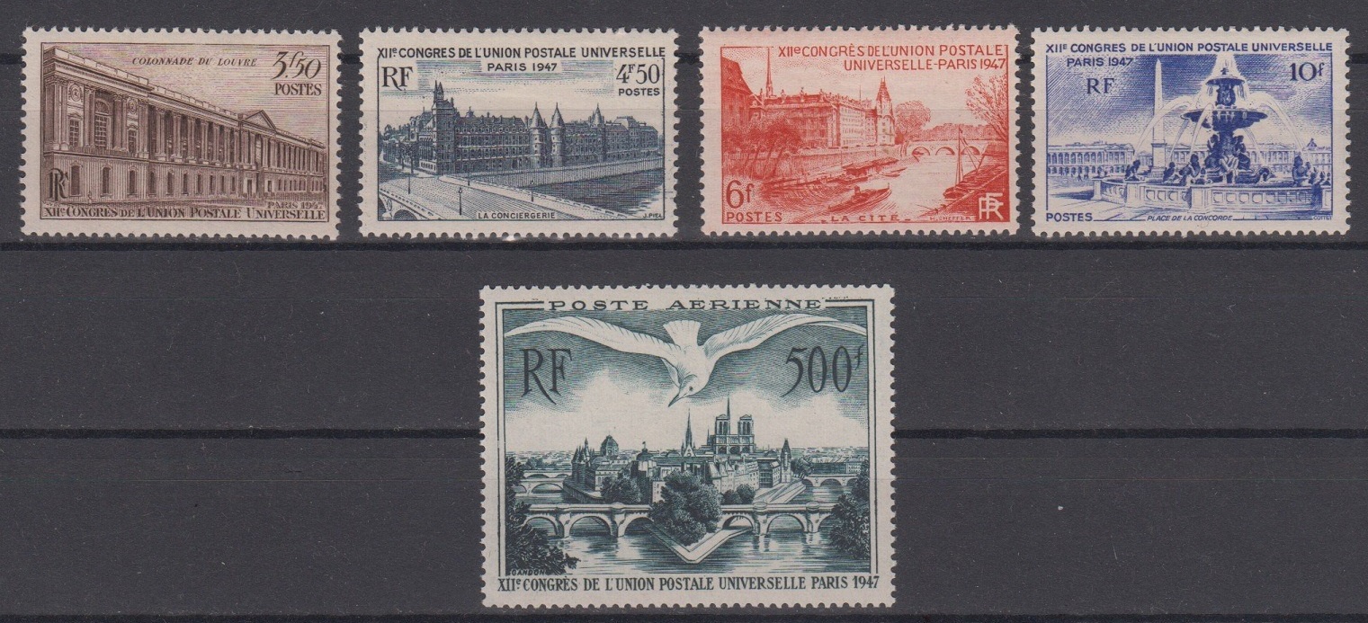 1947 Universal Postal Union Congress Stamps in France